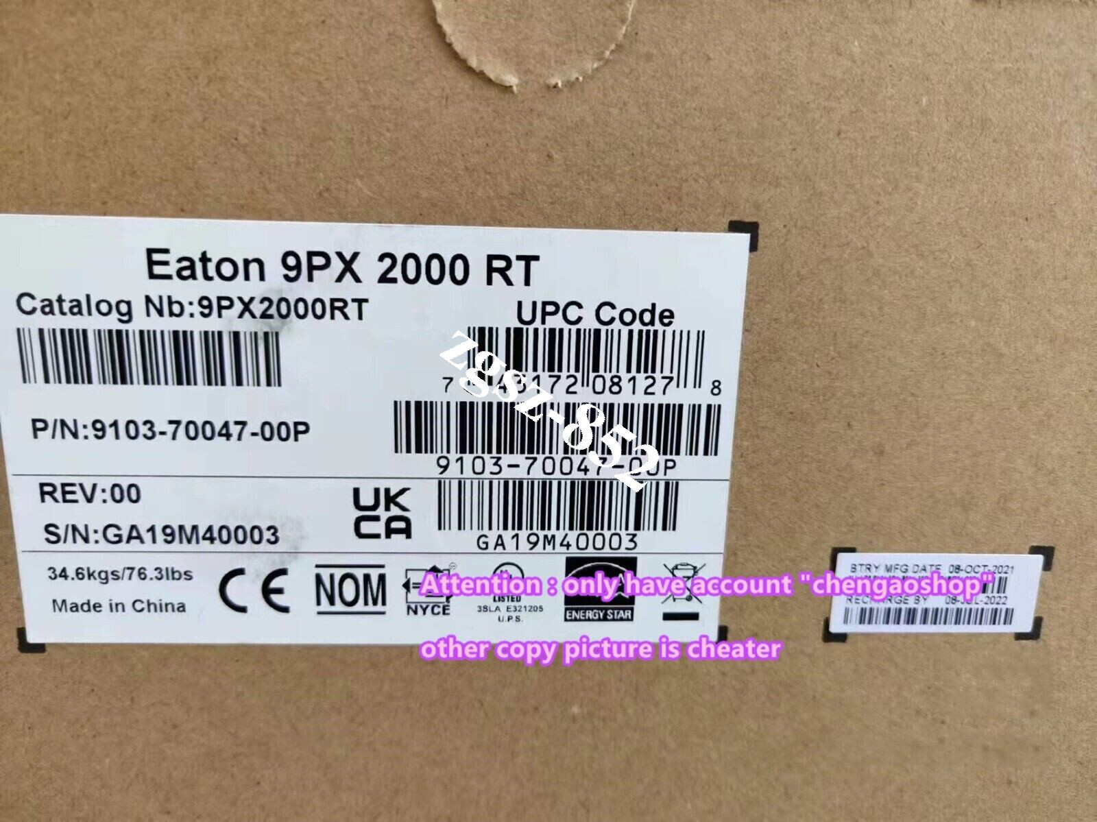 1PCS New 9PX2000RT UPS power supply Brand New Fast Shipping FedEx or ...