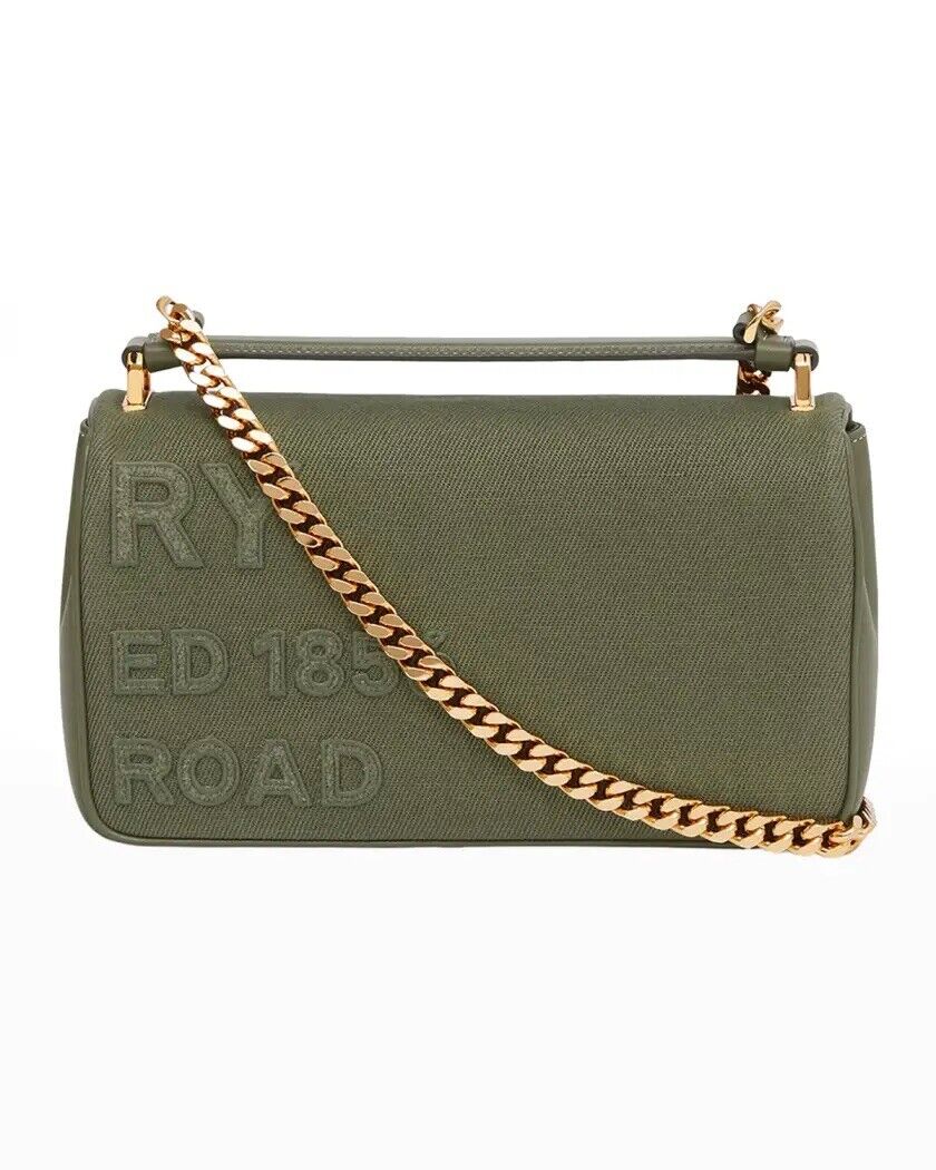 BURBERRY Lola Small Embroidered Horseferry Shoulder Bag Dark BURBERRY Lola Small Embroidered Horseferry Shoulder Bag Dark