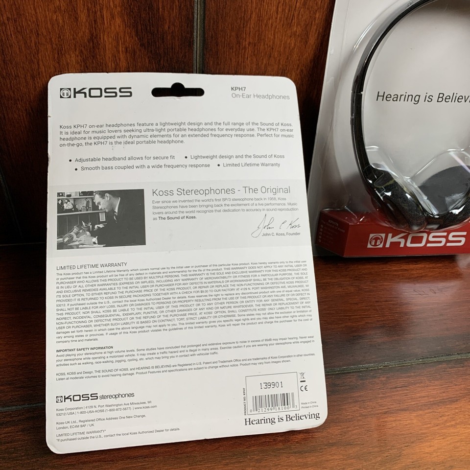 Lot of 2 Koss KPH7 Lightweight Portable Headphone, Black 21299181003| eBay