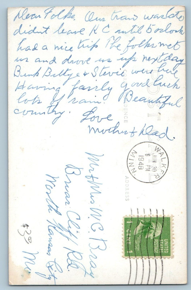 Walker Minnesota MN Postcard RPPC Photo View Of Leech Lake 1948 Vintage ...