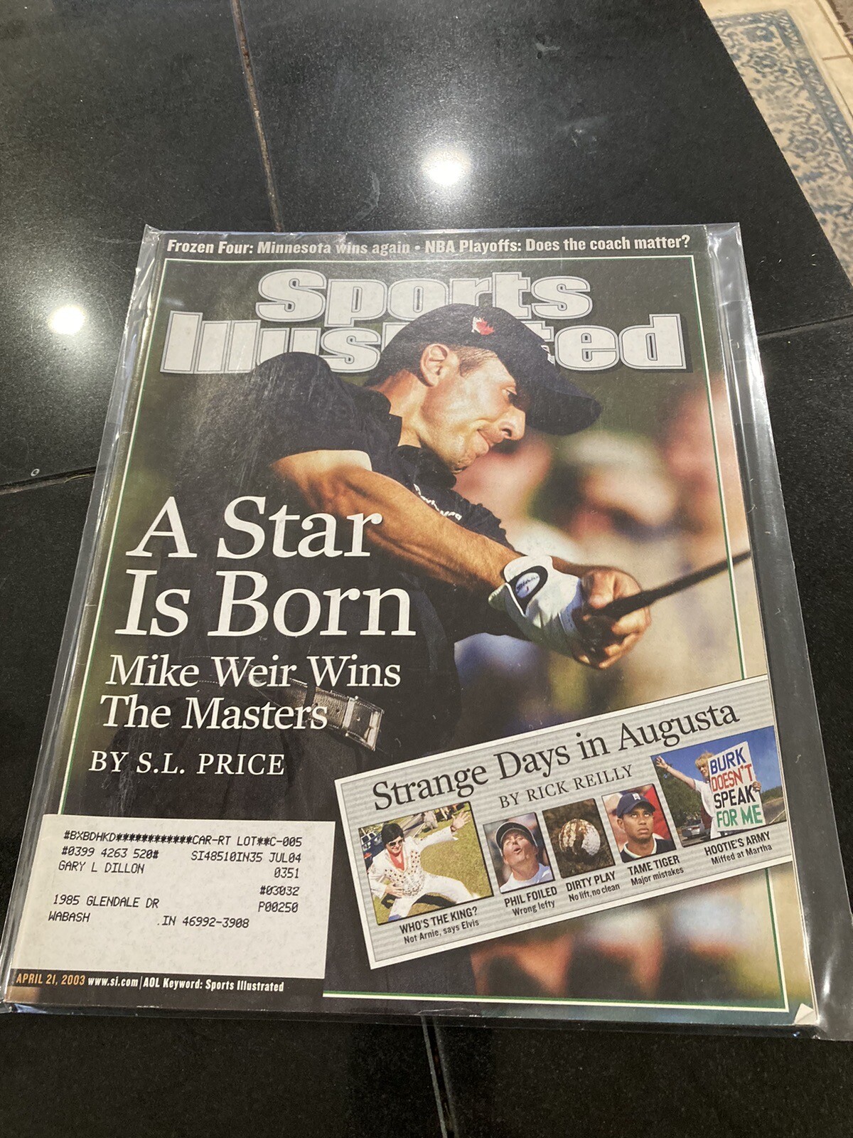 SPORTS ILLUSTRATED April 21, 2003 MIKE WEIR WINS THE MASTERS | eBay