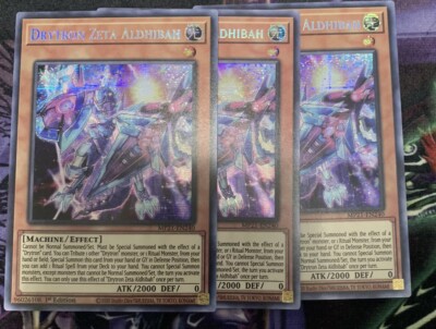 🔥3x Yugioh Drytron Zeta Aldhibah MP21-EN240 PRISMATIC SECRET RARE ...
