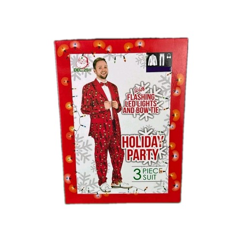 DEC 25TH Men's 3-Piece Light Up Holiday Suit Size M Nutcracker Red | eBay