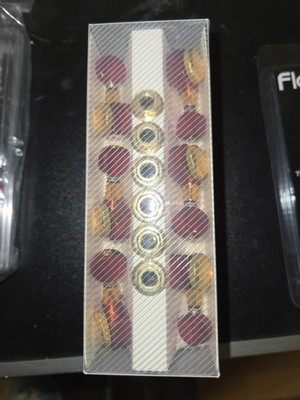 GUYKER 6 IN LINE RED/GOLD Locking Tuners Electric Guitar Machine Heads ...