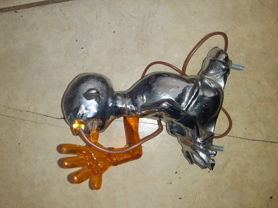Vintage 60s Jester Devil lighted hood ornament Rat Rod Hot Rod Bird ...