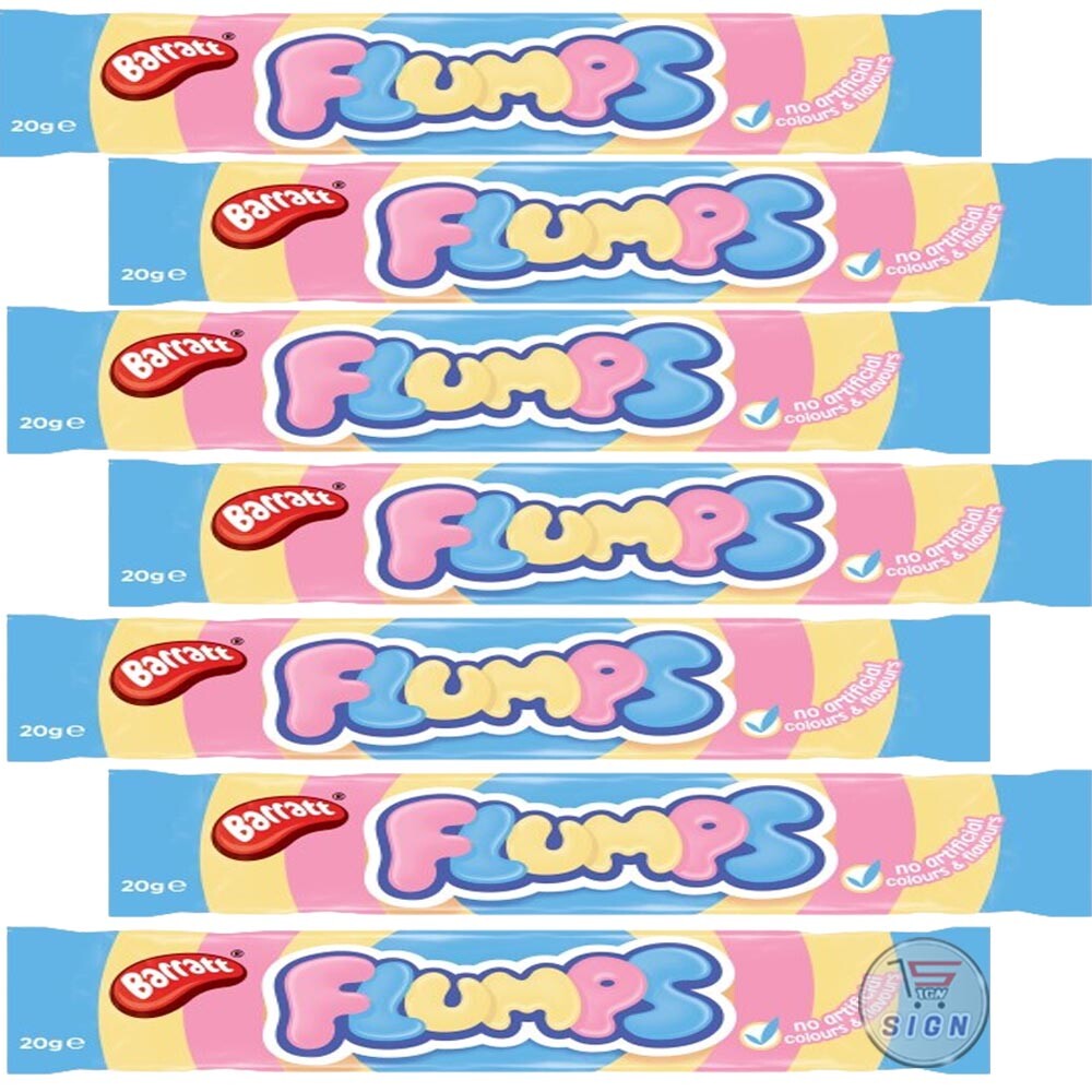 Barratt Flumps Sweets Vanilla flavour fluffy mallow twist 20g Full Box ...