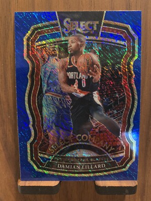 DAMIAN LILLARD 2020-21 PANINI SELECT SELECT COMPANY #1 BLUE SHIMMER ...