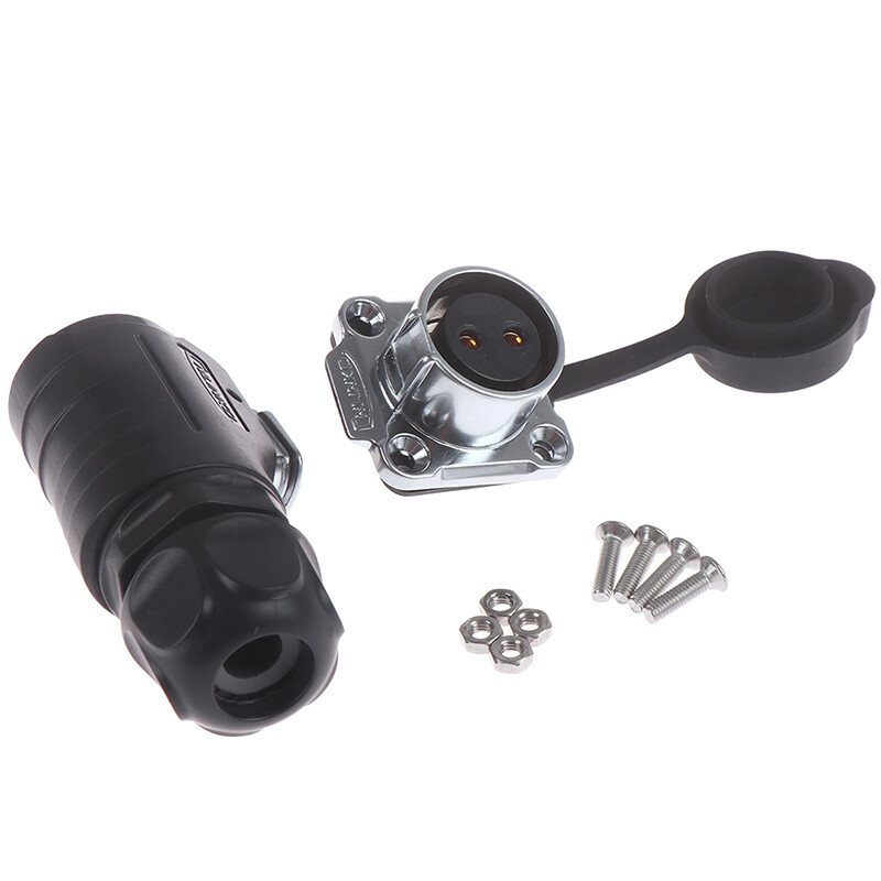 500V 12V / 24V IP67 round plug, socket, connector plug with cover ...