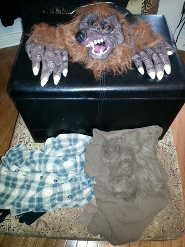 Halloween Costume Latex Werewolf Mask and Gloves with Shirt and Hairy ...