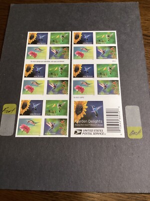 Scott#5845-48 GARDEN DELIGHTS HUMMINGBIRD FOREVER STAMPS BKLT Of 20-MNH ...