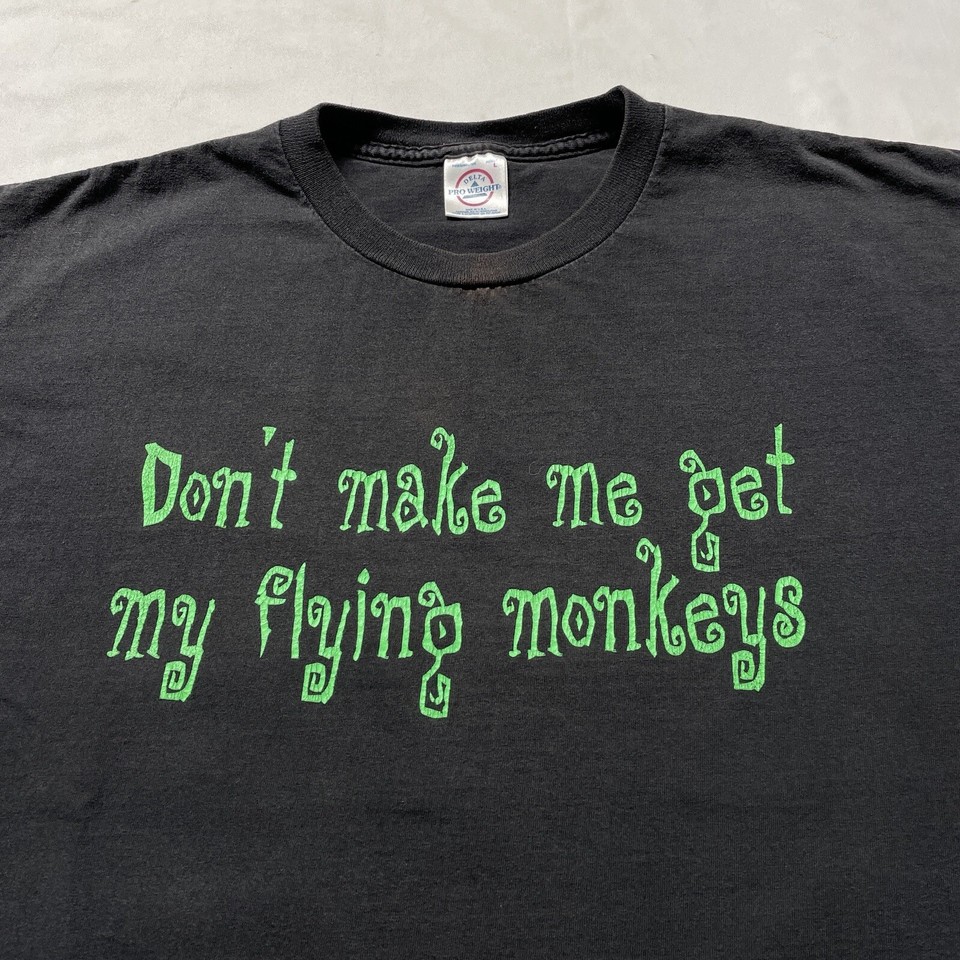 Vintage 90s T-Shirt Men’s Large Black “Don’t Make Me Get My Flying ...