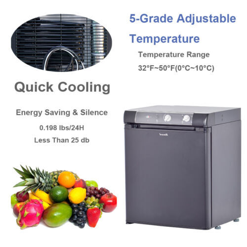 Gas Fridge Propane Refrigerator RV Cooler Dorm Compact Freestanding AC ...