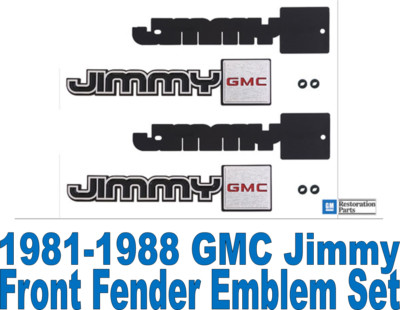1981-1988 GMC Jimmy Truck Fender Emblems, Brand New, Pair, Chrome ...