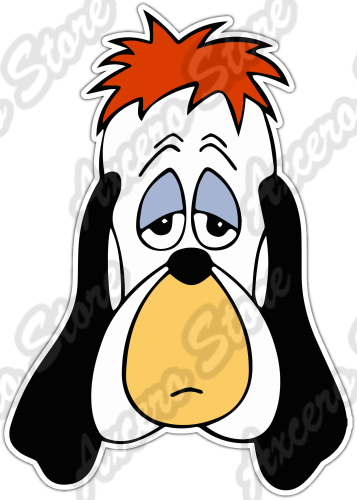 Droopy Face Dog Pet Funny Cartoon Car Bumper Vinyl Sticker Decal 3.5"X5 ...