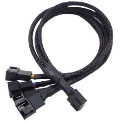 PWM 1 to 2, 3, 4 extension 12V PC fan Y splitter cable 27cm black ...