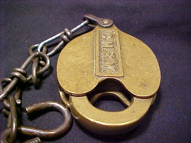 C.M.R.Y. - COLORADO MIDLAND RAILWAY LOCK - CM RY BRASS RAILROAD PADLOCK ...