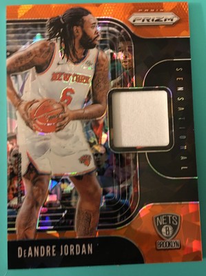 DEANDRE JORDAN 2019-20 PRIZM ORANGE ICE SENSATIONAL GAME USED JERSEY ...