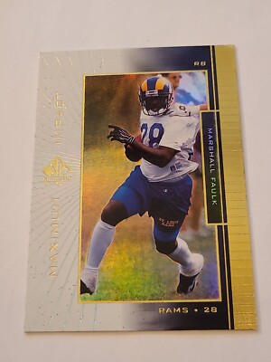 1999 SP Authentic Maximum Impact Rams Football Card #MI3 Marshall Faulk ...