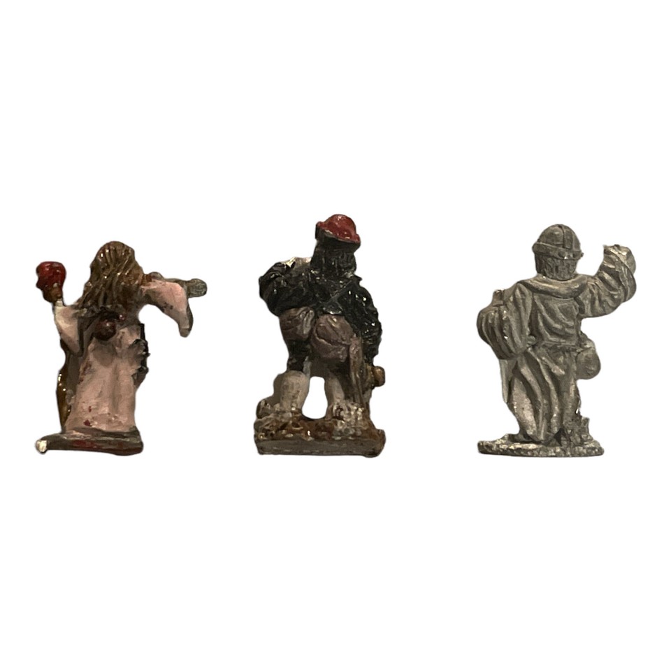 Lead D & D Cast figures lot of 3 Cleric Female Wizard Dwarf Warrior ...