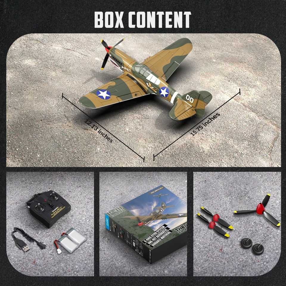 Easy-Fly Remote Control Aircraft - P40 Fighter RC Plane with Battery ...
