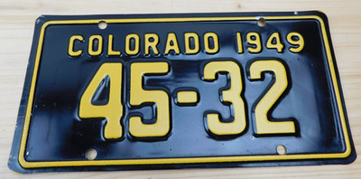 Vintage 1949 Colorado Motorcycle License Plate # 45-32 Kiowa County | eBay