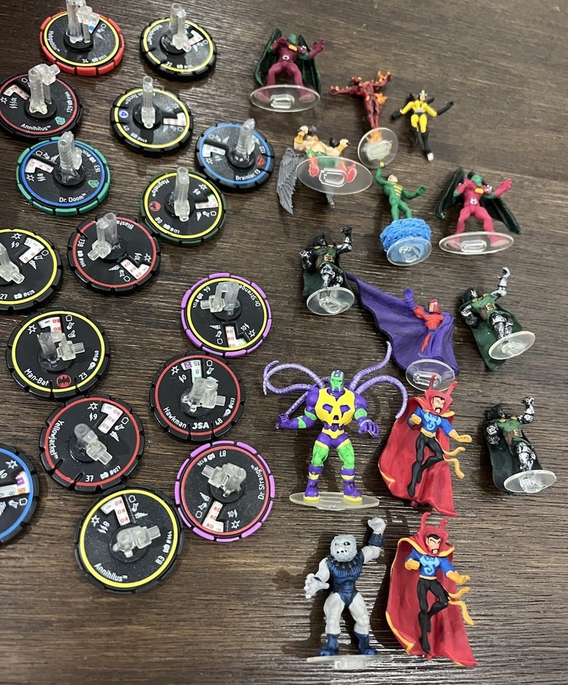 Wizkids 85+ pc Lot DC Comics Marvel Characters Miniature Figures Game ...