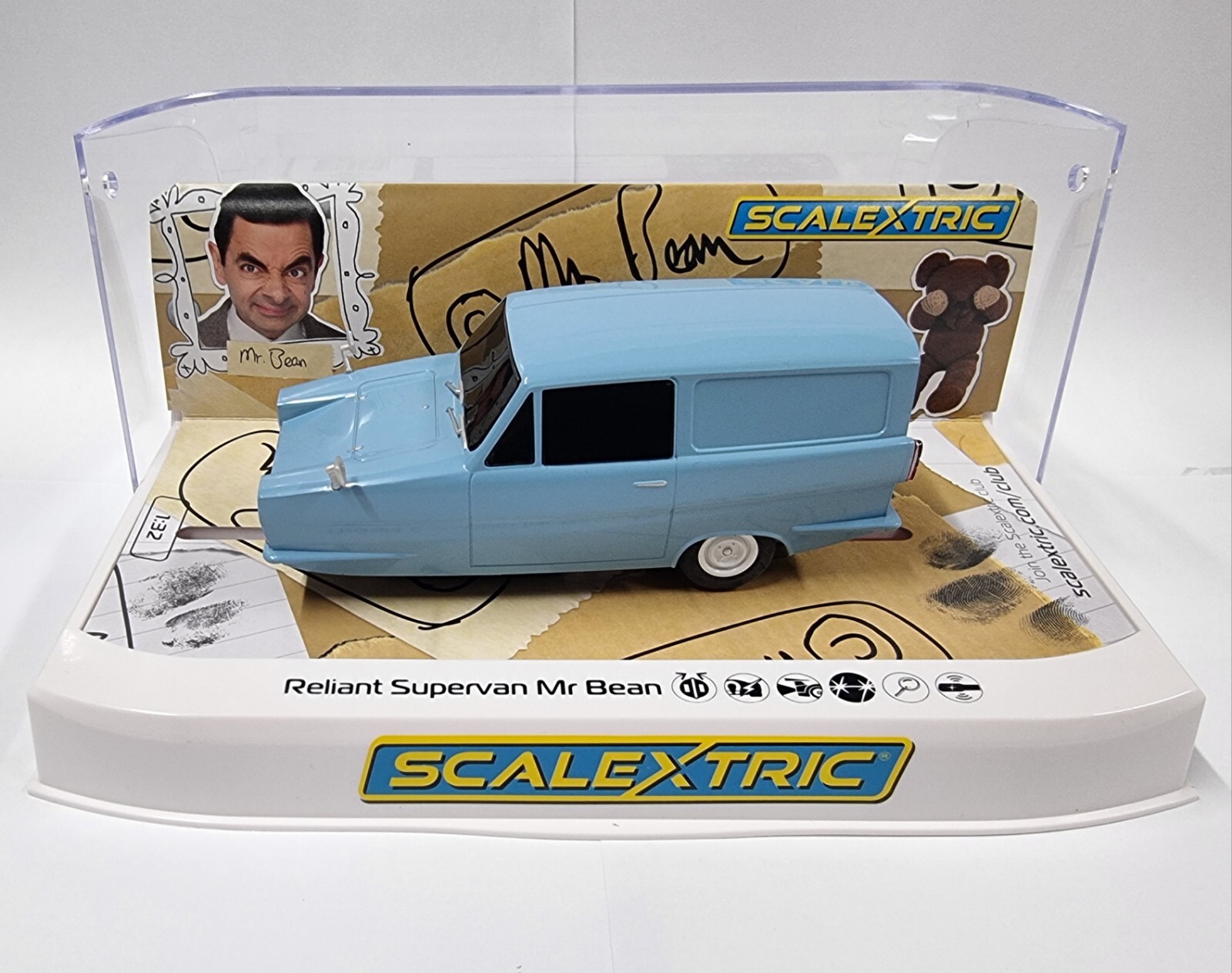 Scalextric C4259 Reliant Regal Supervan Mr. Bean - Slot Car 1/32 Scale ...