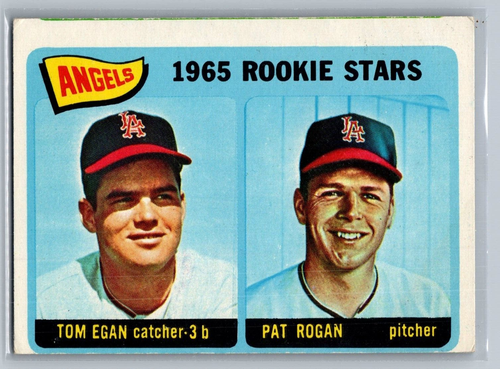 1965 TOPPS TOM EGAN/PAT ROGAN LOS ANGELES ANGELS #486 ROOKIE RC EX ...