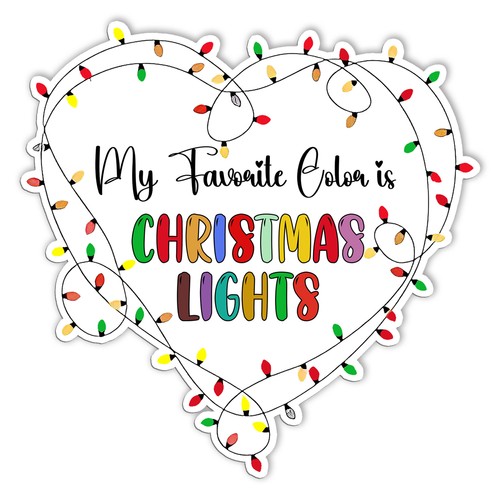 My Favorite Color Sticker Colorful Christmas Lights Stickers Size 5in ...