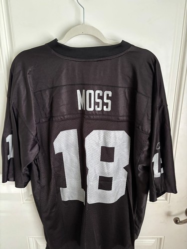 Vintage Randy Moss Oakland Raiders #18 Jersey 2005 Large Mens Black ...