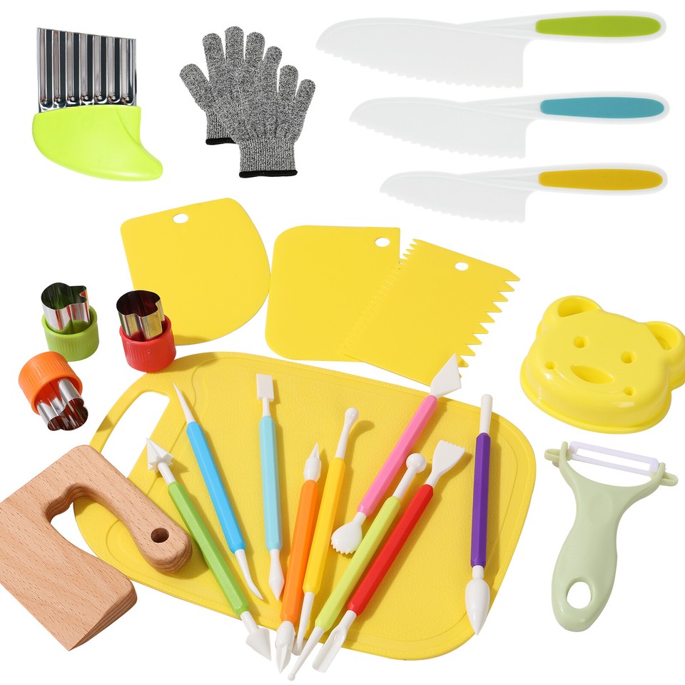 25Pcs Kids Cooking Cutter Set with Dough Cutters Paring Cutter Framing ...