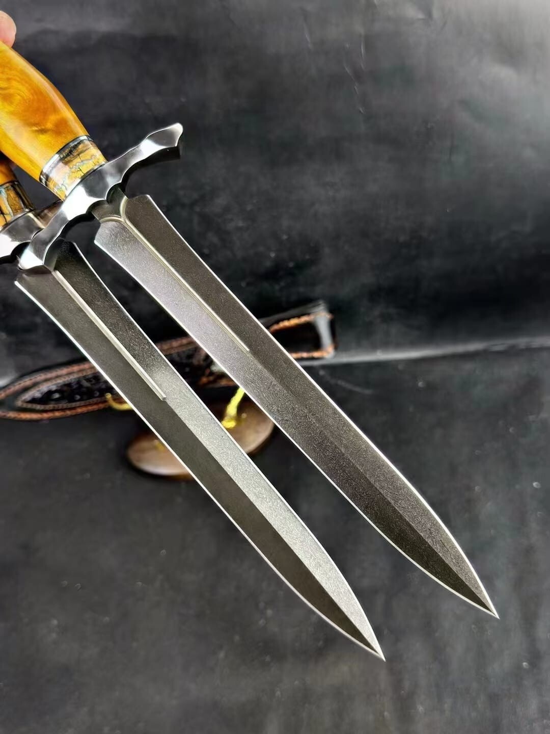 Handmade Collectible Wootz Steel Outdoor Hunting Knife Sword Fixed ...