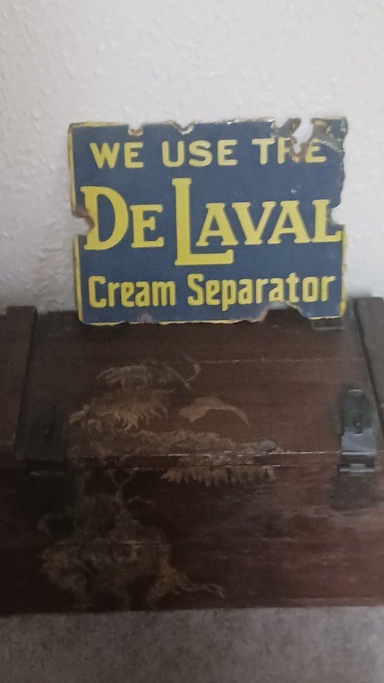VINTAGE PORCELAIN DELAVAL CREAM SEPARATOR SIGN 16x12 1940's | eBay