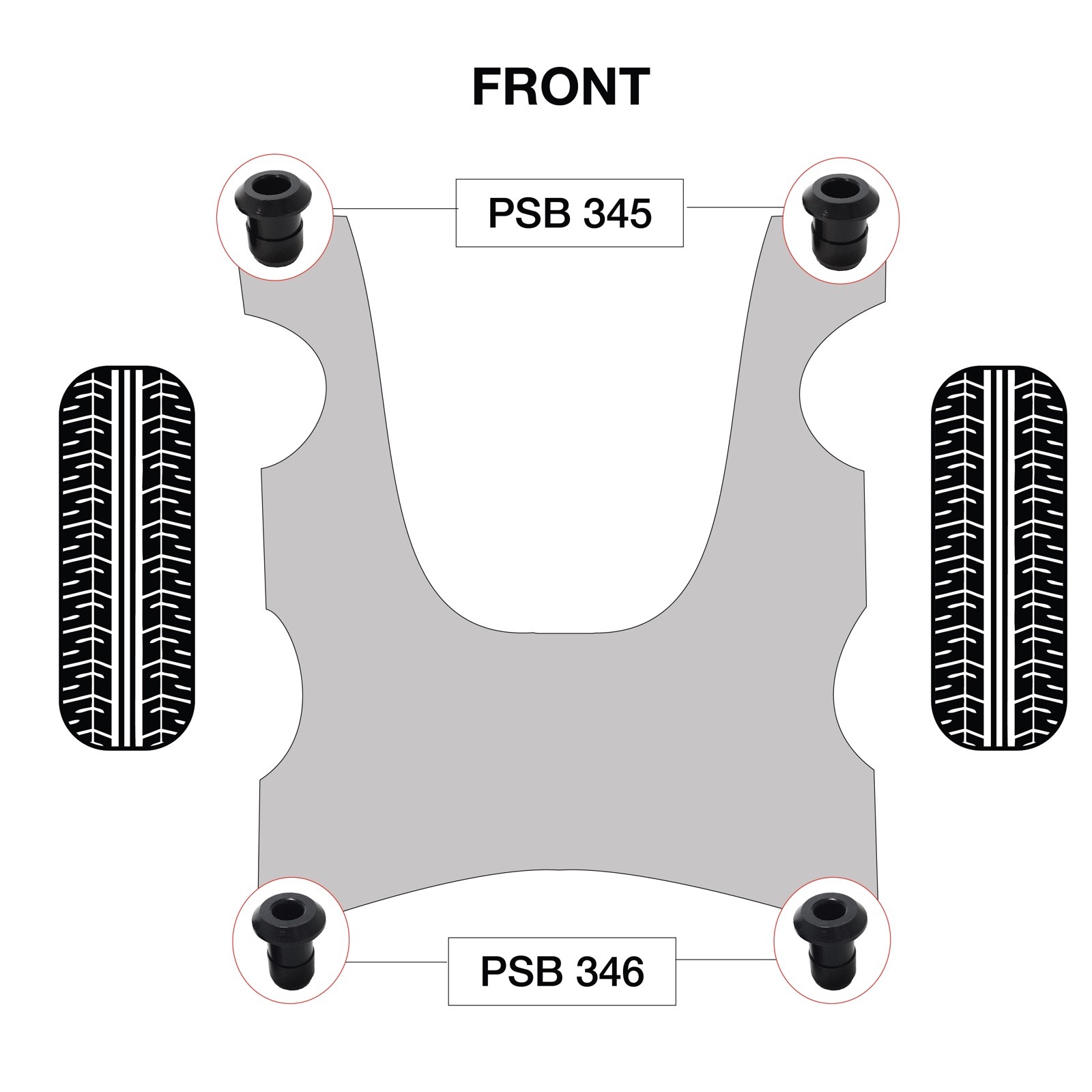 PSB Bush Front Sub Frame/Front & Rear Bushing Kit For Nissan X-Trail ...