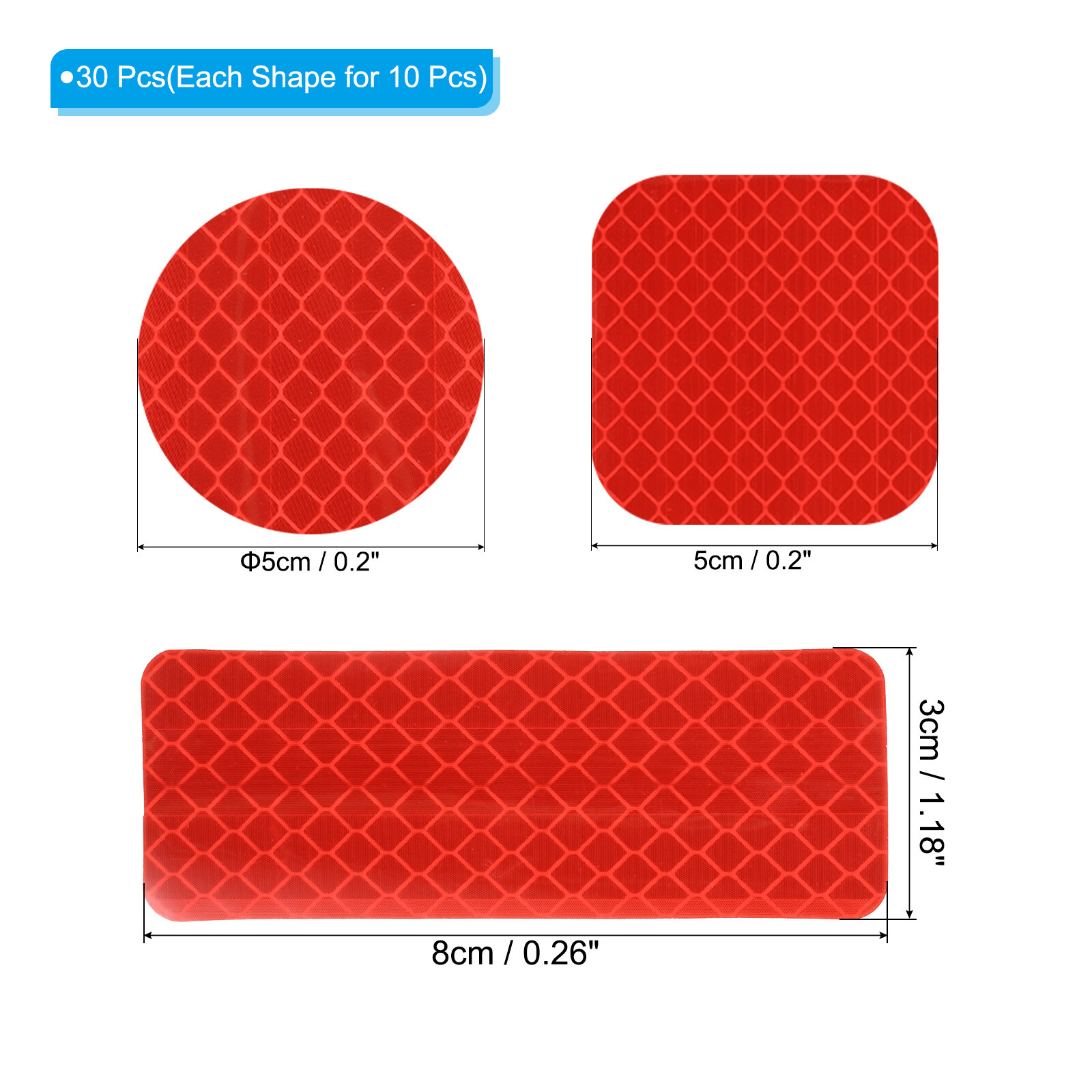 Reflective Stickers, 30Pcs Visibility Reflective Sticker, Red | eBay