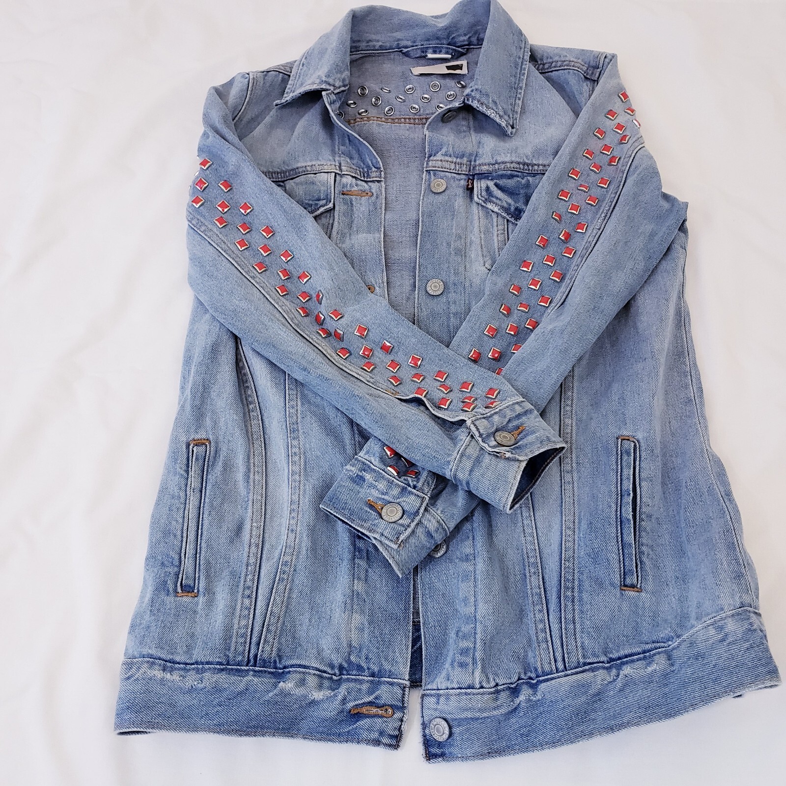LEVI'S Vintage Trucker Jacket Rhinestone Studded Deni… - Gem