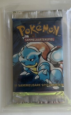 1999 Pokémon German Base Set 1st Edition Blastoise Booster Pack Sealed ...