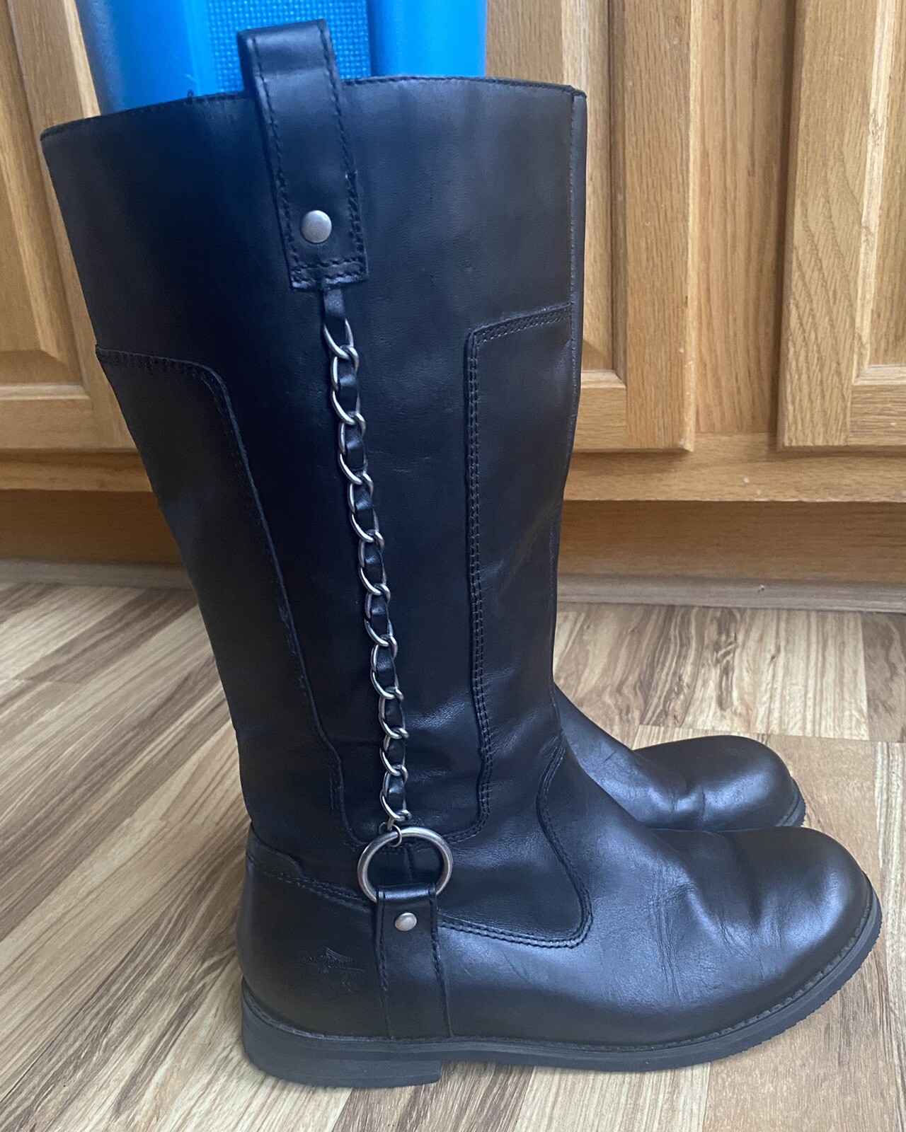 Harley Davidson Black Leather Boots with Chains Ladie… - Gem
