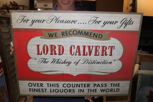Vintage 1940's Lord Calvert The Whiskey Of Distinction 2 Sided 24"x18 ...