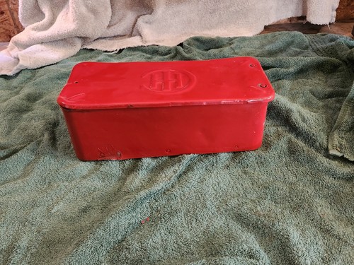 VINTAGE ORIGINAL McCormick Farmall IH tool box w/ emb lid | eBay