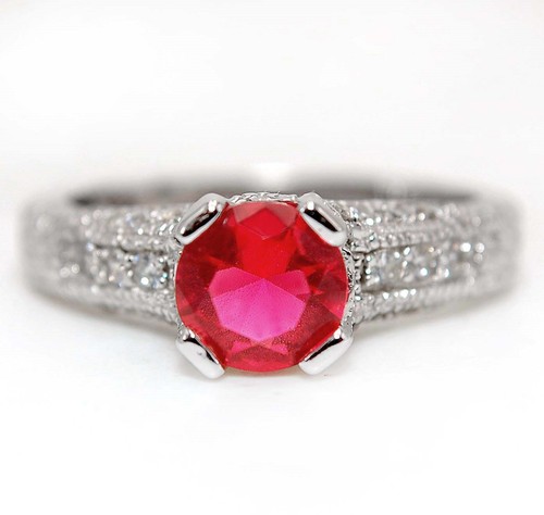 2CT Treated Ruby & Topaz 925 Solid Sterling Silver Ring Jewelry Sz 9 | eBay
