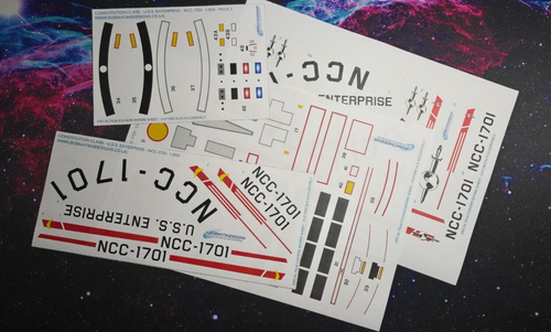 STAR TREK Constitution Class USS ENTERPRISE Decal Set for 1/350 SCALE ...