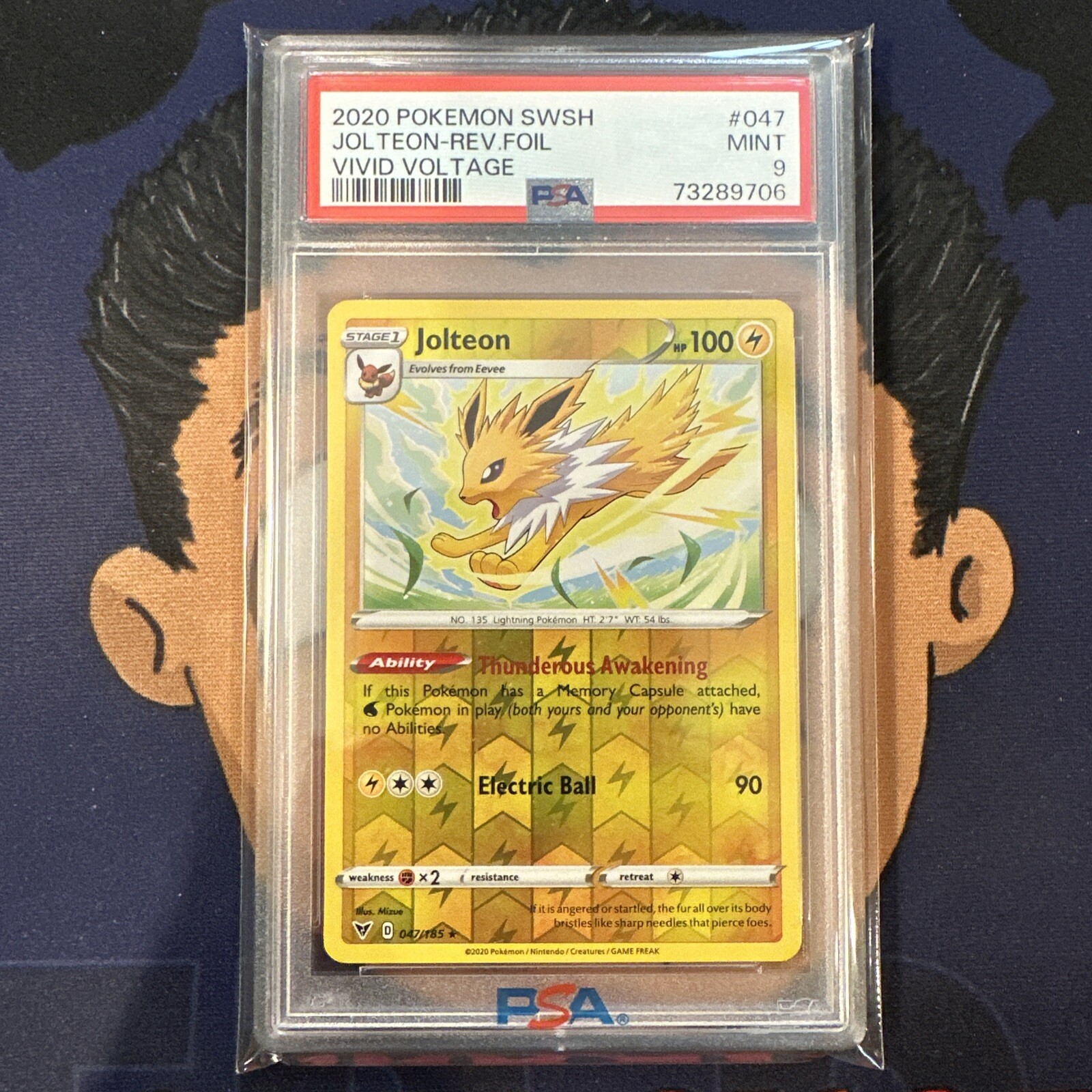 PSA 9 MINT 2020 Pokemon Vivid Voltage JOLTEON #047 Reverse Foil Holo | eBay