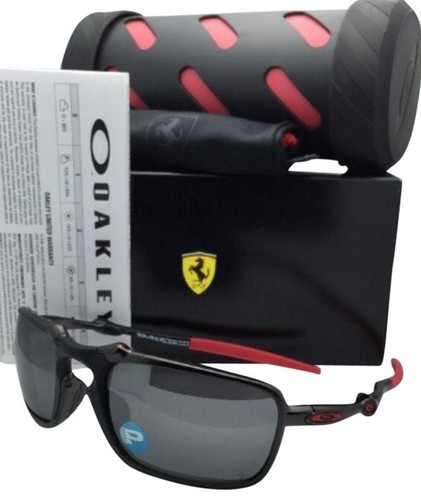 New Oakley Badman Polarized Sunglasses Scuderia Ferrari/Black Iridium X ...