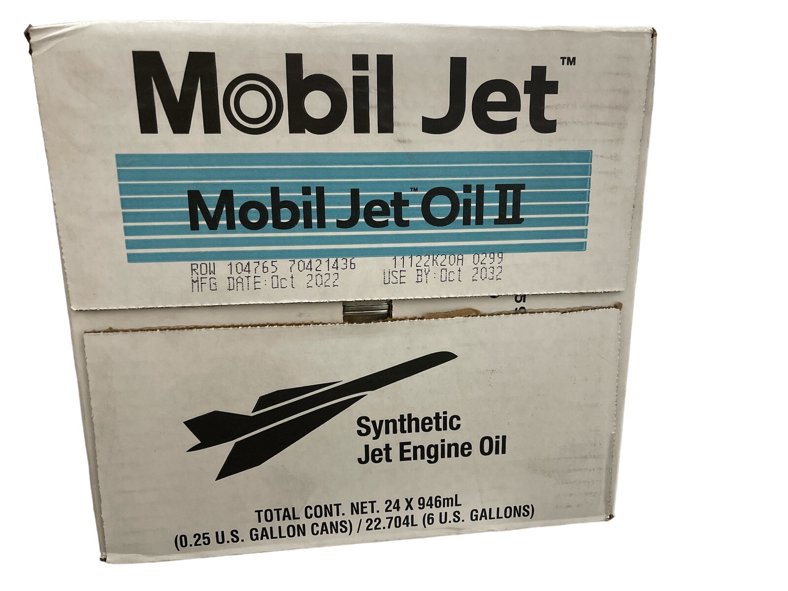 24 Cans (1 Quart Each) Mobil Jet Oil II for Aircraft Turbine Engine ...