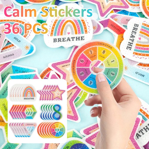36Pcs Calm Stickers Set 6 Styles Creative Tactile Rough Textured ...