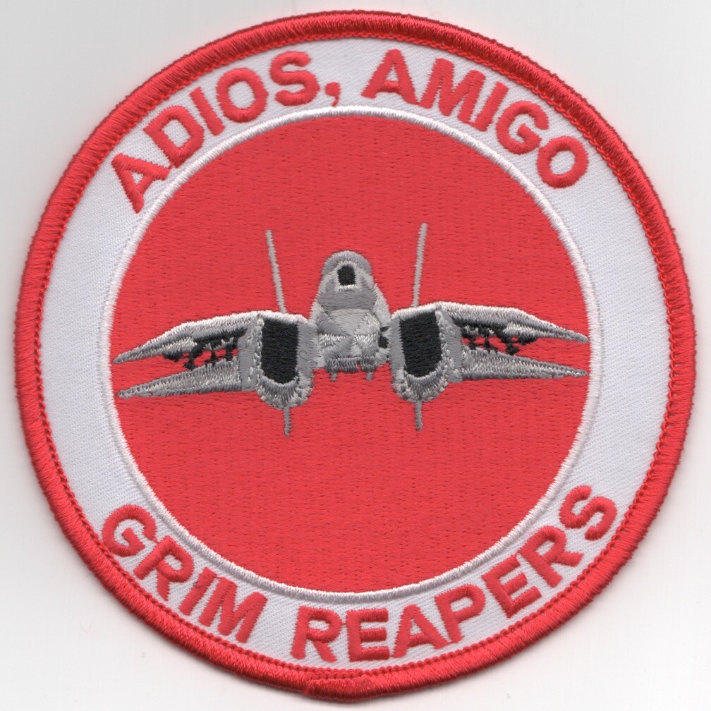 4" NAVY VF-101 F-14 ADIOS AMIGO TOMCAT GRIM REAPERS EMBROIDERED JACKET ...
