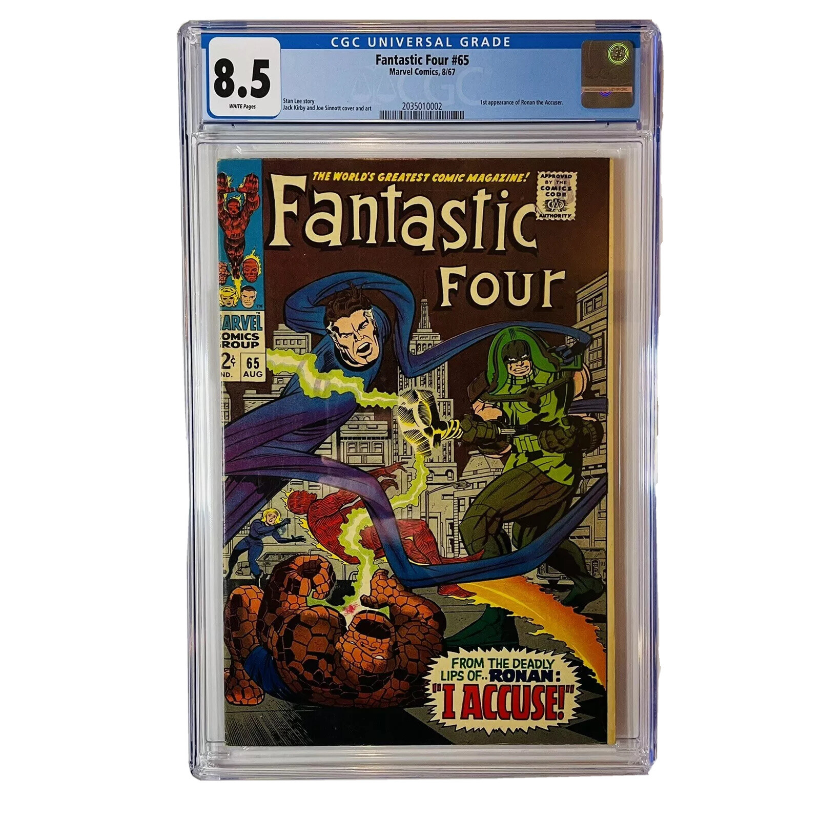 FANTASTIC FOUR #65 CGC 8.5 1ST RONAN THE ACCUSER MCU JACK KIRBY KEY ...