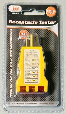 IIT Receptacle Tester Tool Ideal for 110-125 VAC 3 Wire Receptacles New ...