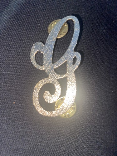 G Initial Monogram Script Pin Brooch Gold Plated Vintage Estate Costume Jewelry | eBay